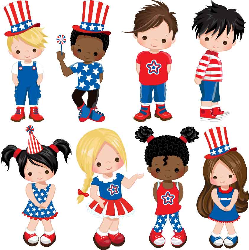 Patriotic Kids Clipart