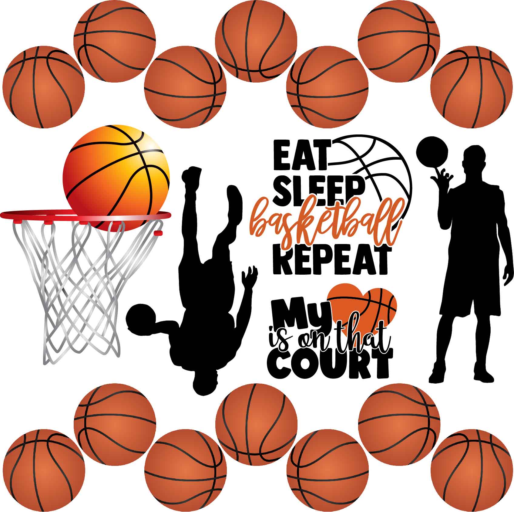 Half Basketball Clipart
