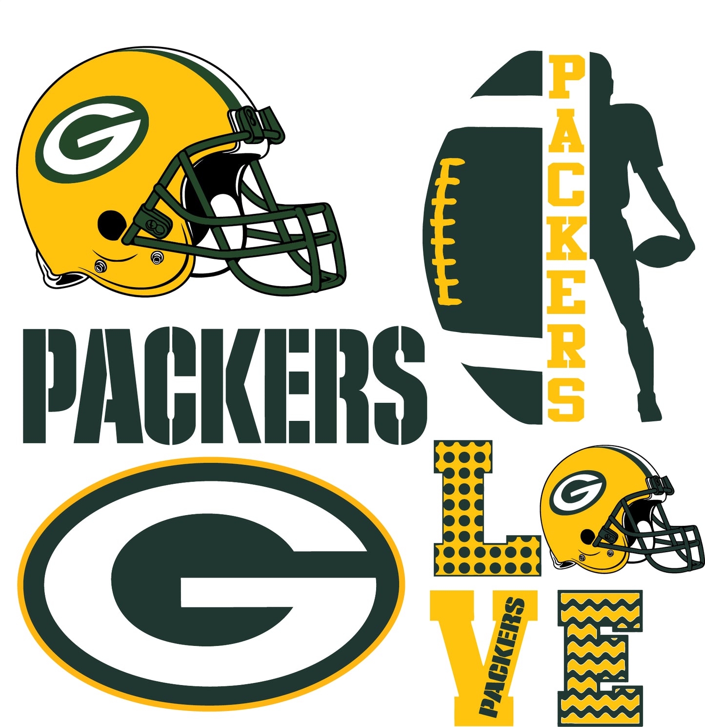 Green Bay Packers 1 Half Sheet Misc. (Must Purchase 2 Half sheets - Yo ...
