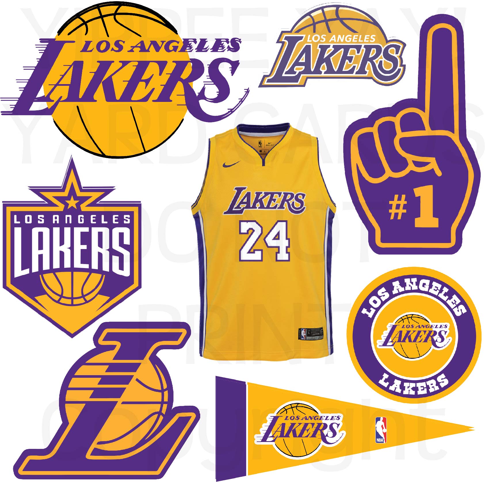 Los Angeles Lakers Basketball Half Sheet Misc. (Must Purchase 2 Half s ...